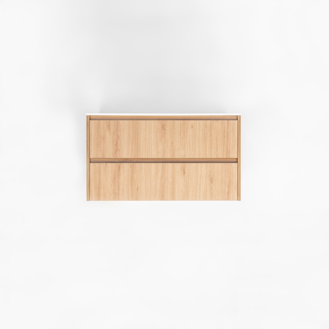 Addison 2-Drawer 900mm - Pure Oak - 1 Cut-Out | (NZ) ABI Bathrooms ...