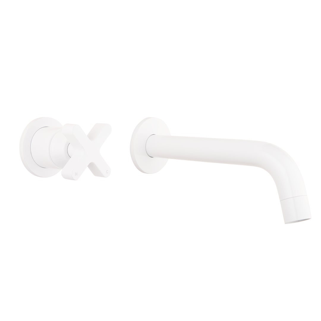 Cross Progressive Mixer & Spout Set - White | (NZ) ABI Bathrooms ...