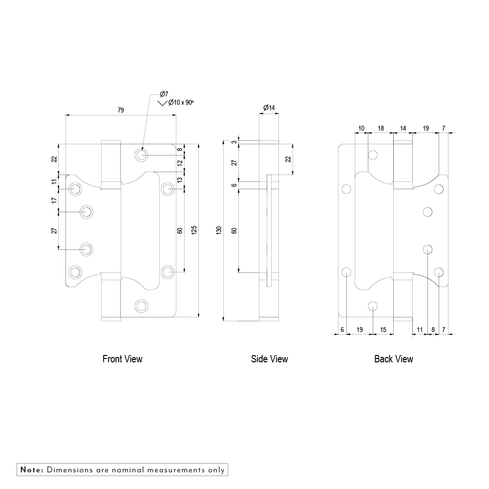 Ellis Flush Door Hinge Pair 130mm - Stainless Steel | (NZ) ABI ...