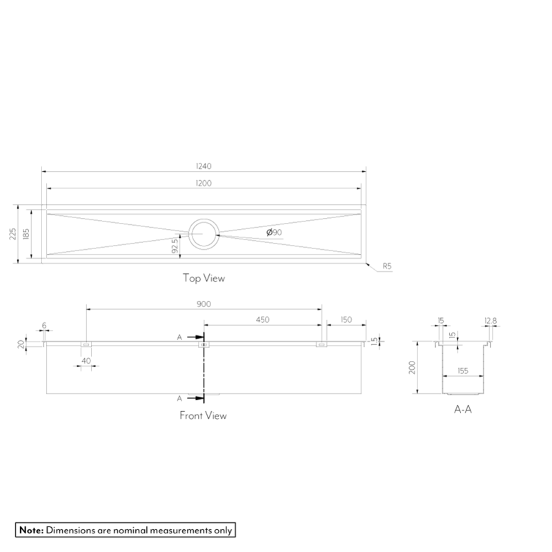 Kitchen Trough 1240mm - Brushed Brass - Entertainer Series | (NZ) ABI ...