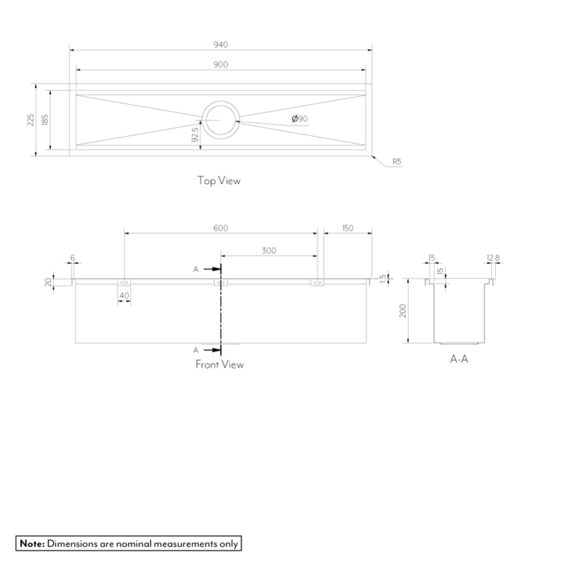 Kitchen Trough 940mm - Brushed Brass - Entertainer Series | (NZ) ABI ...