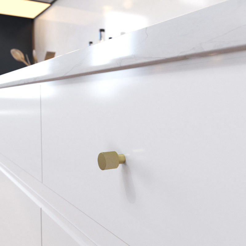 Tezra Textured Cabinetry Knob - Brushed Brass | (NZ) ABI Bathrooms ...