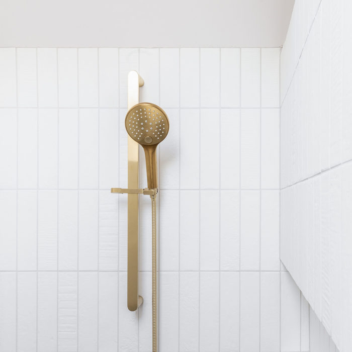 Milani Shower Rail - Brushed Brass | (NZ) ABI Bathrooms & Interiors
