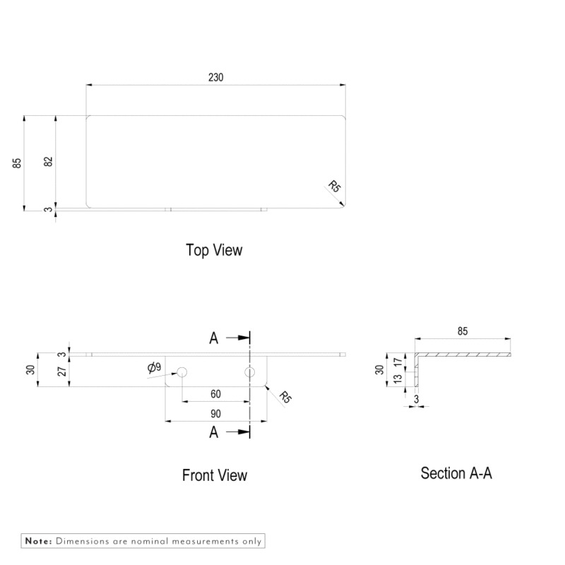 Vaada Shower Shelf Soap Dish 230mm - Brushed Gunmetal | (NZ) ABI ...