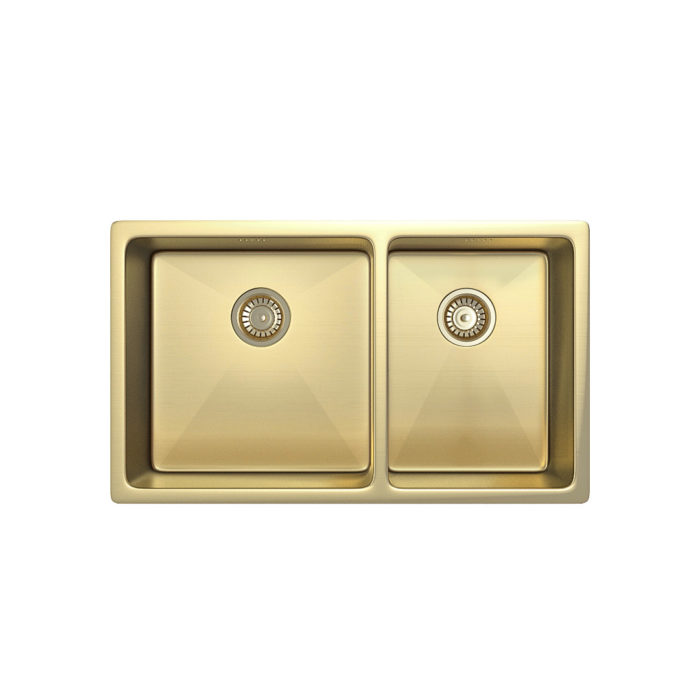 Vita - Kitchen Sink Double 760mm - Brushed Brass (Overflow) | (NZ) ABI ...